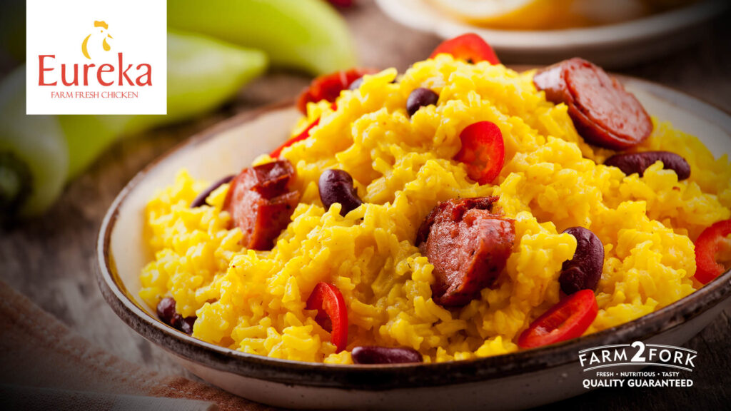 Cuban Yellow Rice and Hungarian Sausage | Eureka Chicken